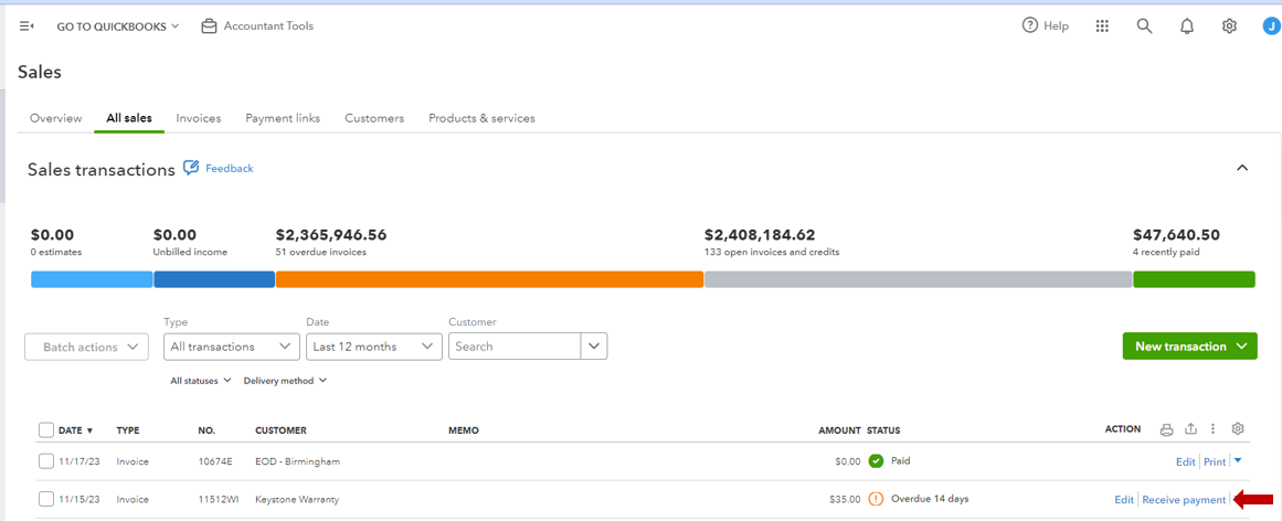 Completing the End of Day Process in QuickBooks